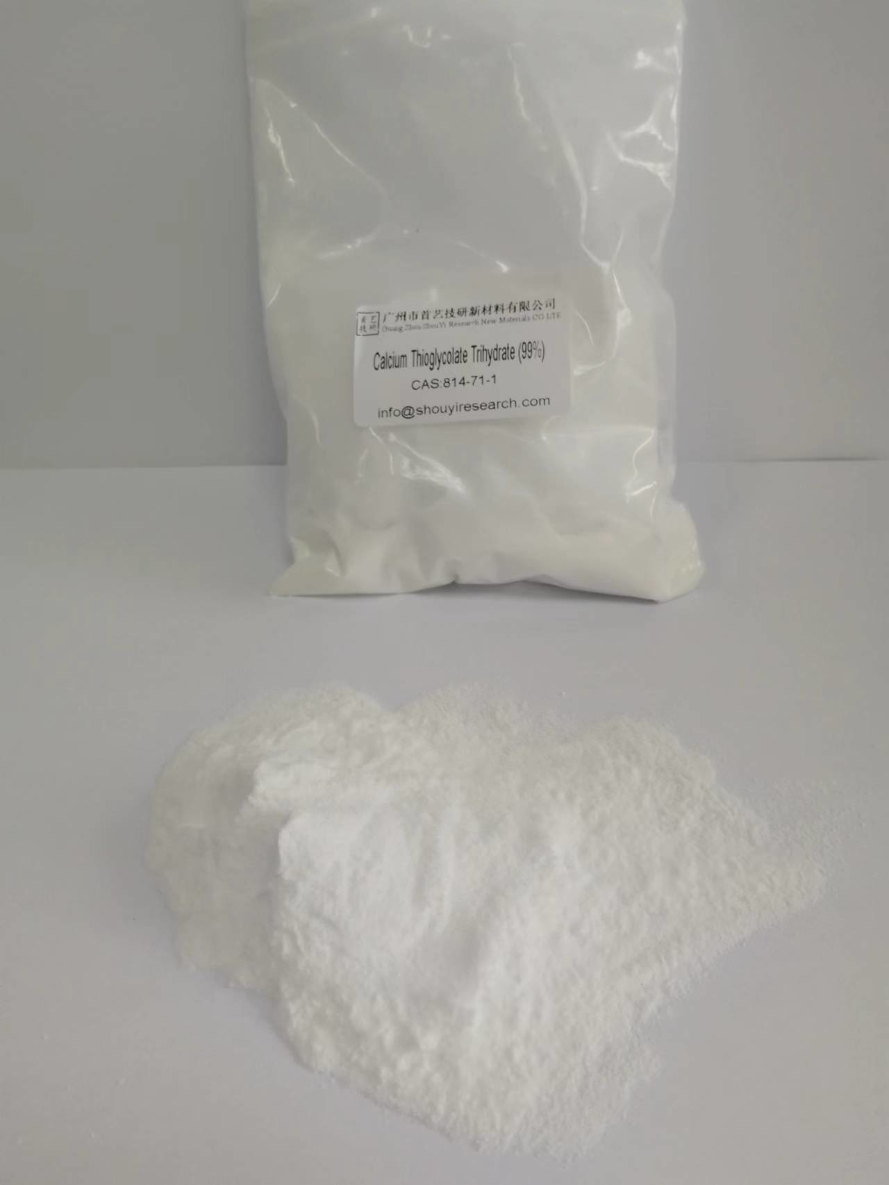 1.7 G/cm3 Calcium Thioglycolate Trihydrate Molecular Weight 258.36 G/mol
